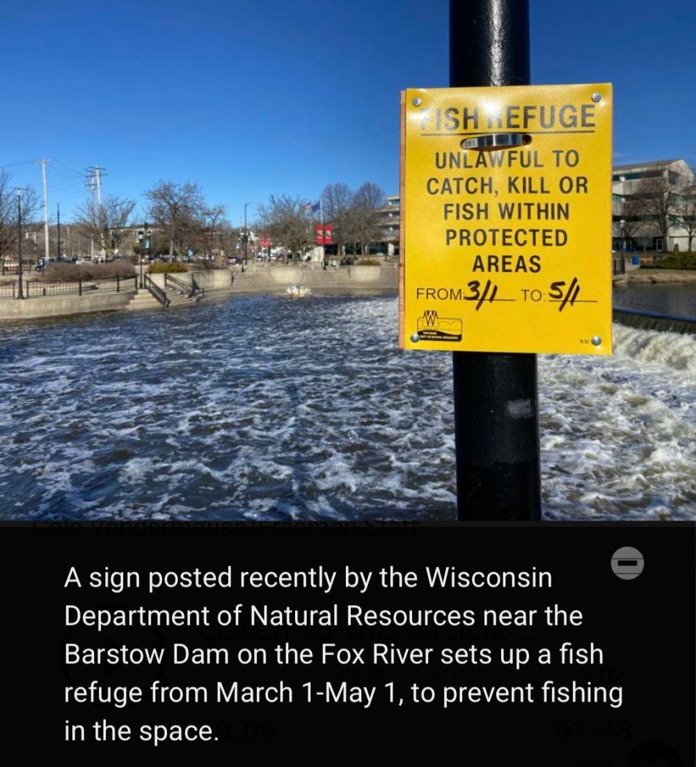 Fox River, Dam in Downtown Waukesha - Wisconsin Fishing Reports